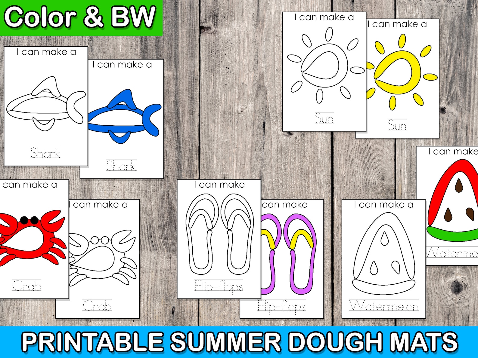 Summer Playdough Mats, Play Dough Fine Motor Skills, Playdough Mats ...