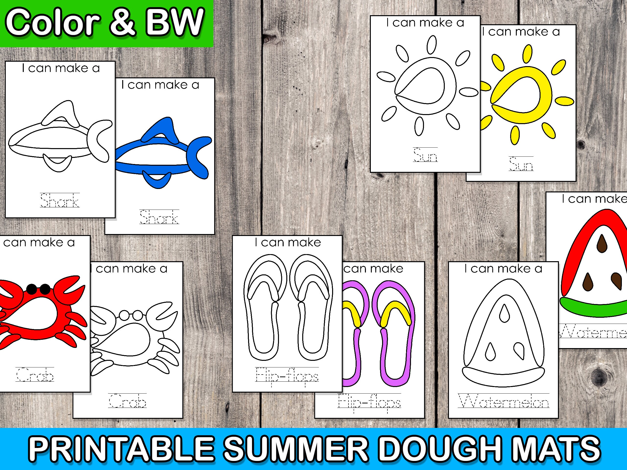 Summer Playdough Mats, Play Dough Fine Motor Skills, Playdough Mats ...
