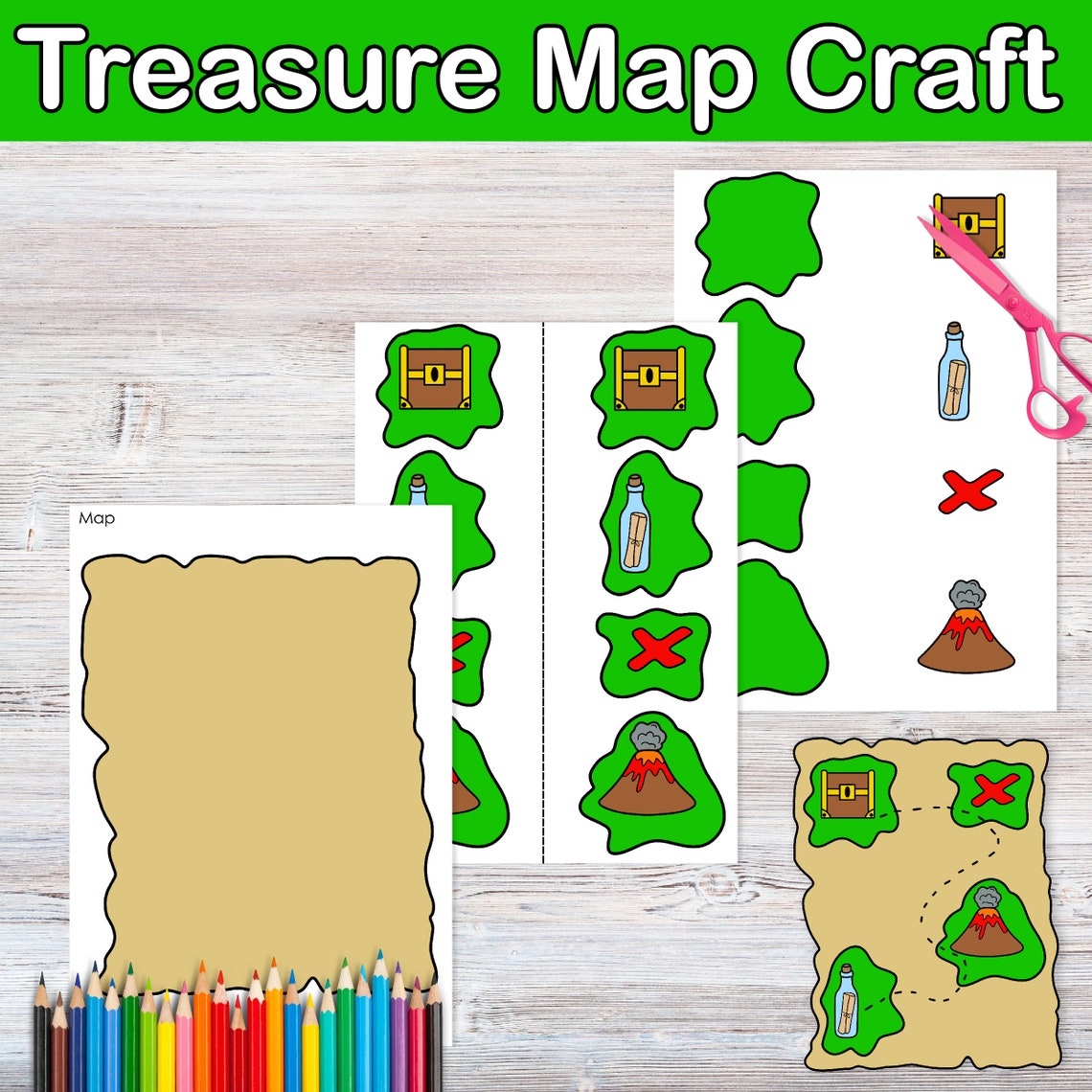 Treasure Map Craft, Printable Activity, Kindergarten Activity ...