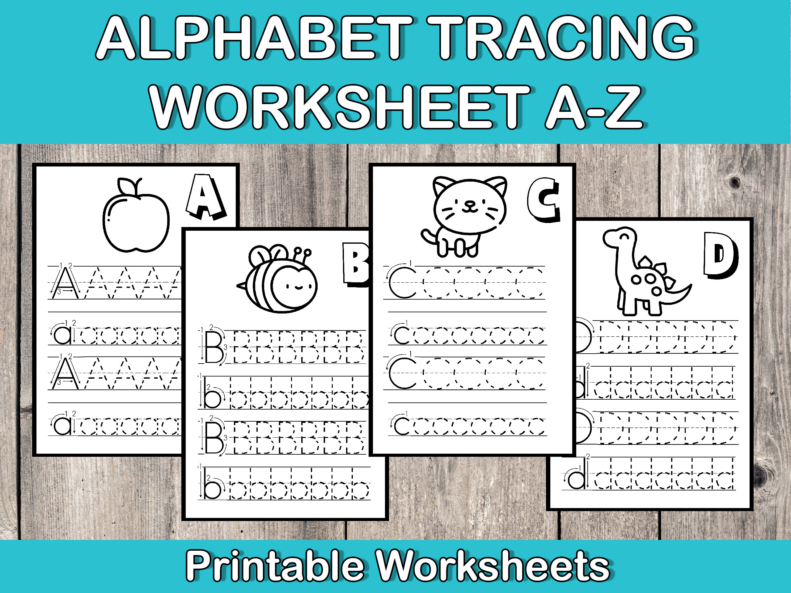 Alphabet Tracing Worksheets Handwriting Practice Preschool Worksheets ...