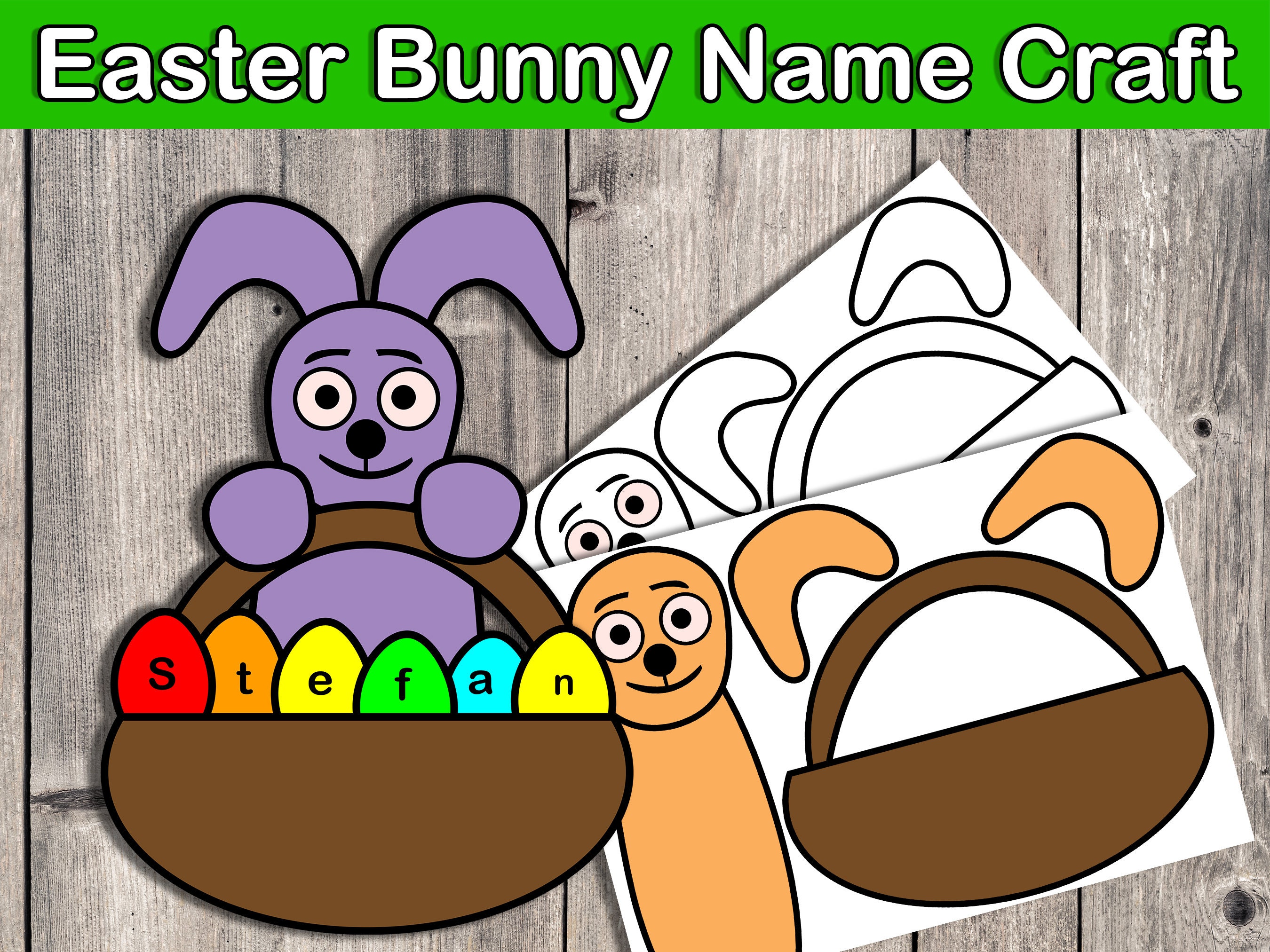 Easter Bunny Name Craft, Activity for Kindergarten Students, Name ...