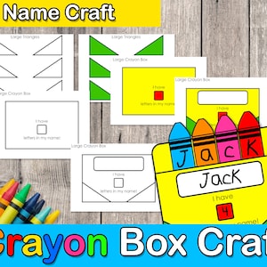 Back to School Craft, Crayon Box Name Craft, Fine Motor Skills ...
