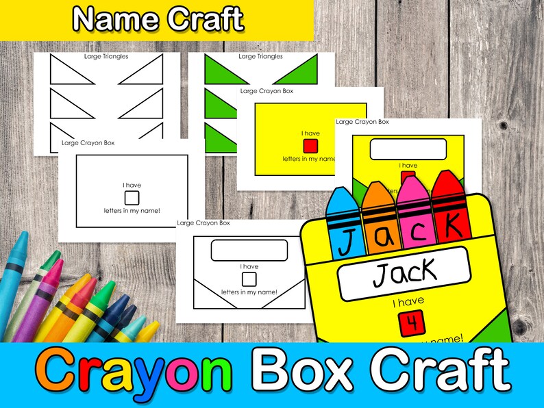 Back to School Craft, Crayon Box Name Craft, Fine Motor Skills ...