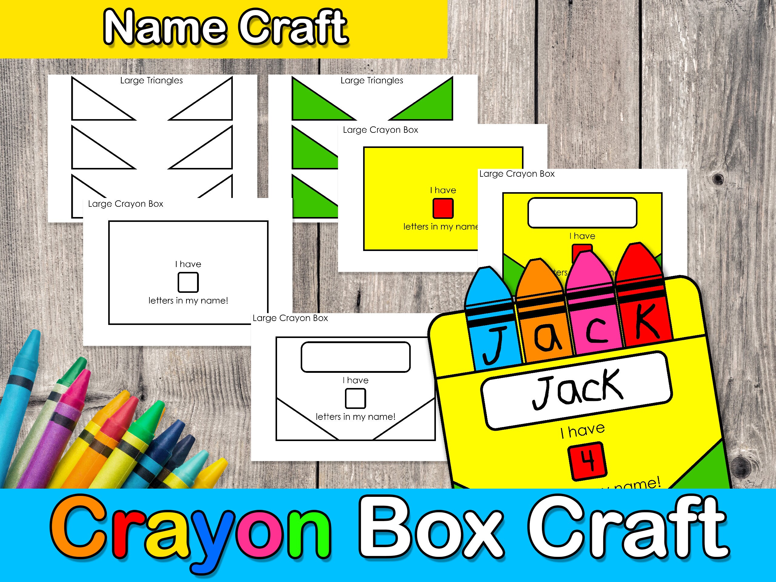 Back to School Craft, Crayon Box Name Craft, Fine Motor Skills ...