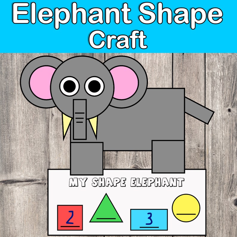Elephant Shape Craft, Shape Activity, Homeschool Printables, Learn ...