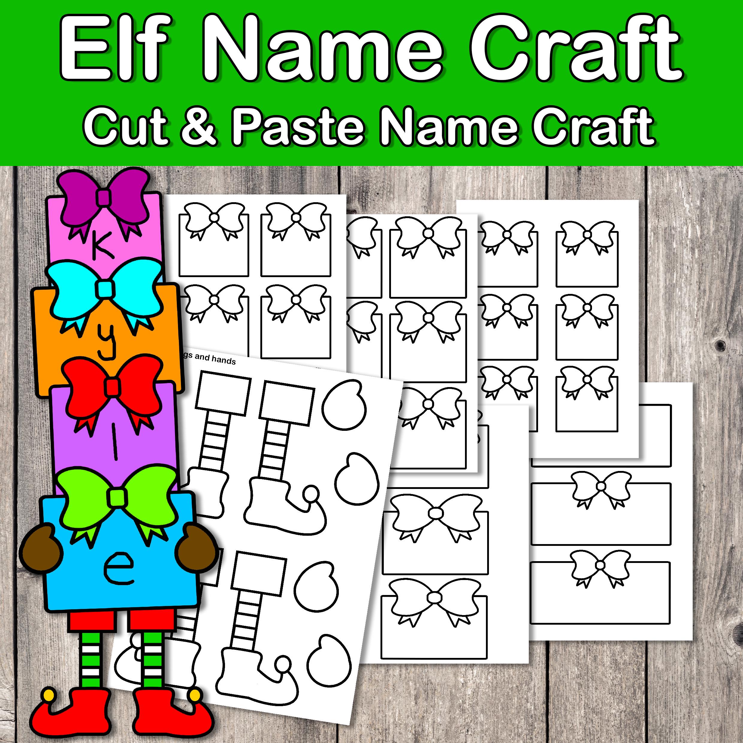 Christmas Elf Name Craft, Build an Elf, Christmas Activity, Christmas ...