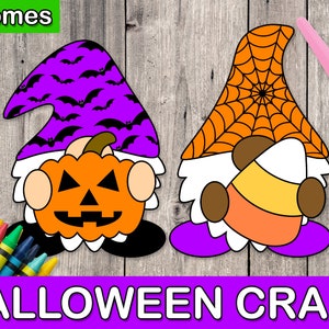 Halloween Gnome Craft, Halloween Activities for Kids Printable, Paper ...