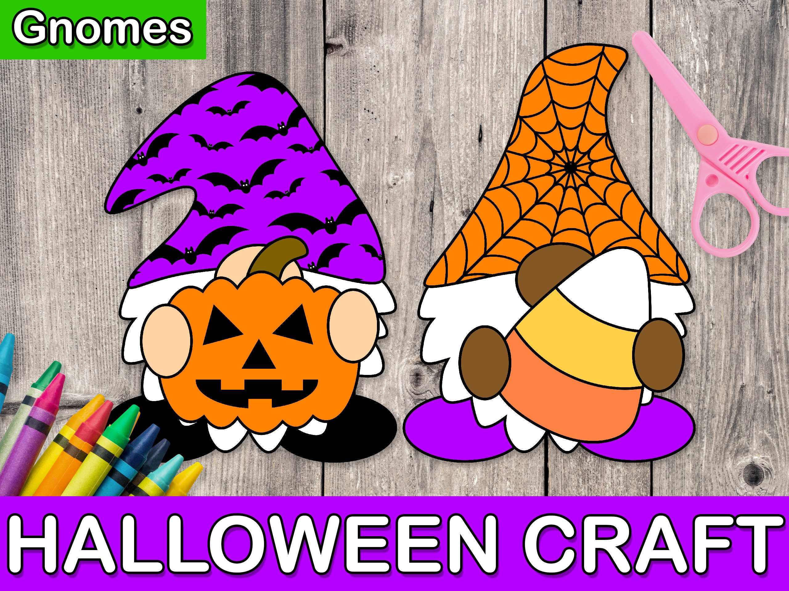 Halloween Gnome Craft, Halloween Activities for Kids Printable, Paper ...