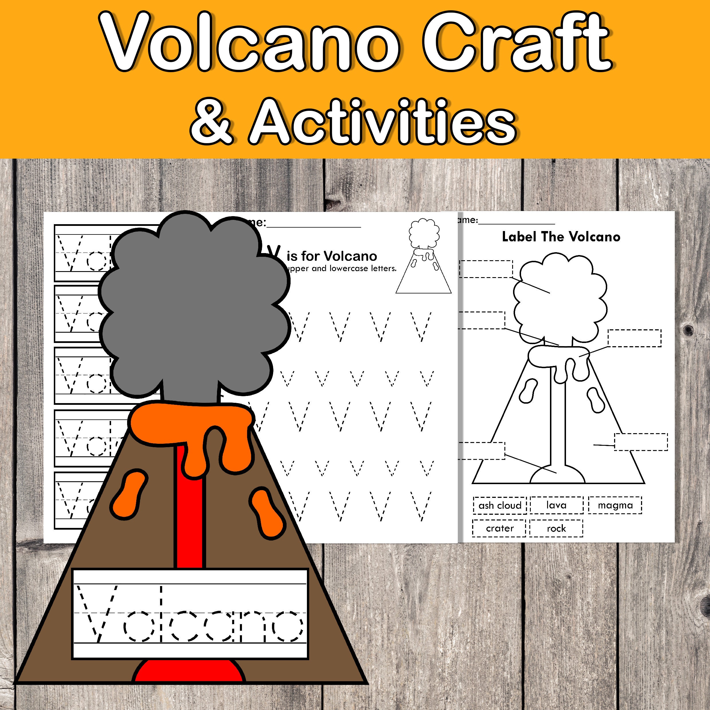 Volcano Craft, Landforms, Science Activity, Volcano Craft for Kids ...