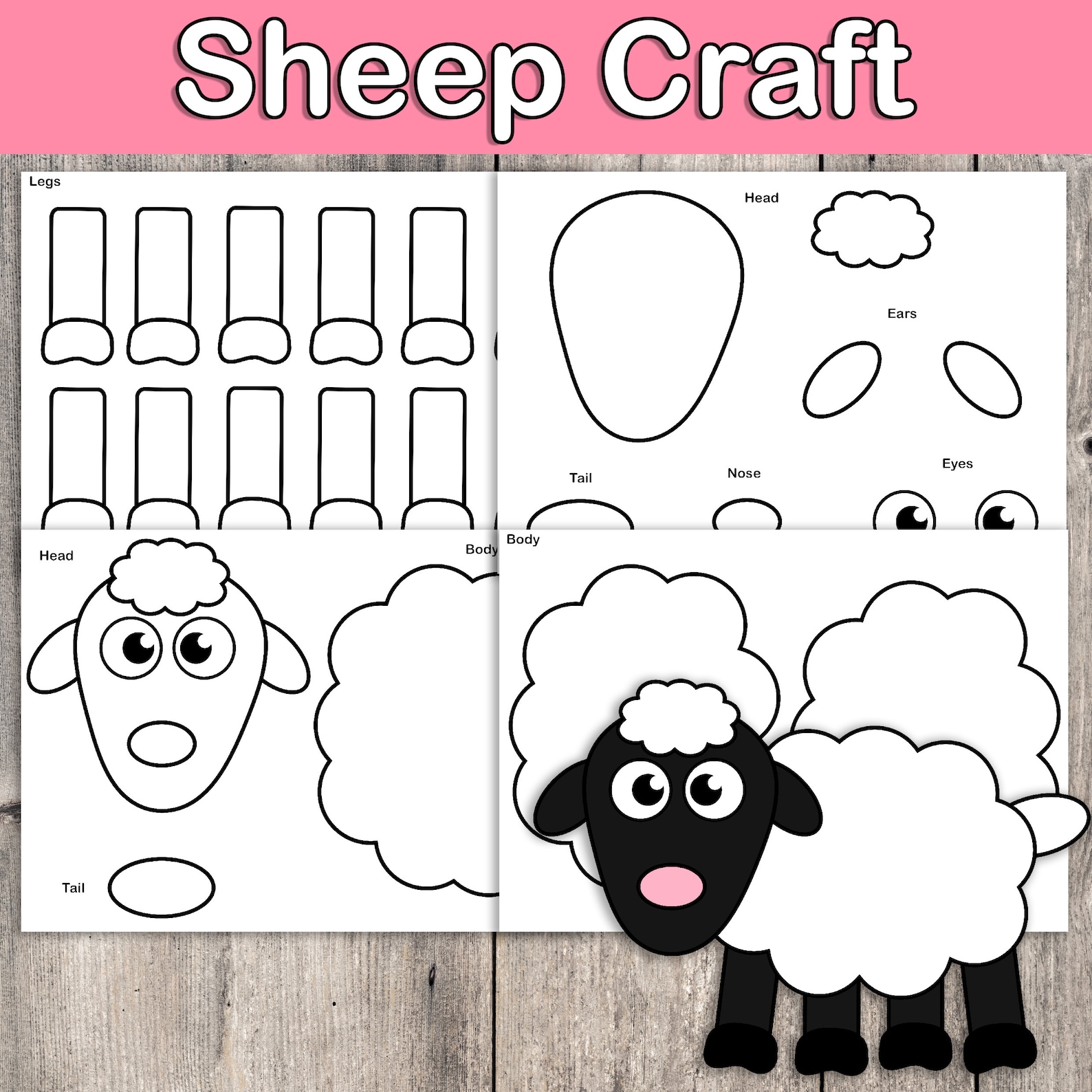 Sheep Craft, Farm Craft, Farm Animals, Montessori, Beginning Scissors ...