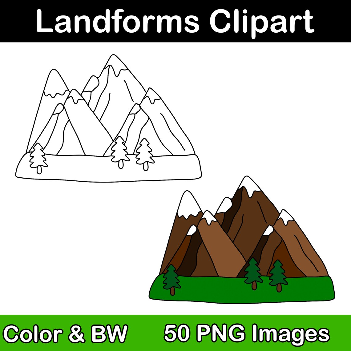 Landforms Clipart - School PNG - Bulletin Board - Geography - Science ...