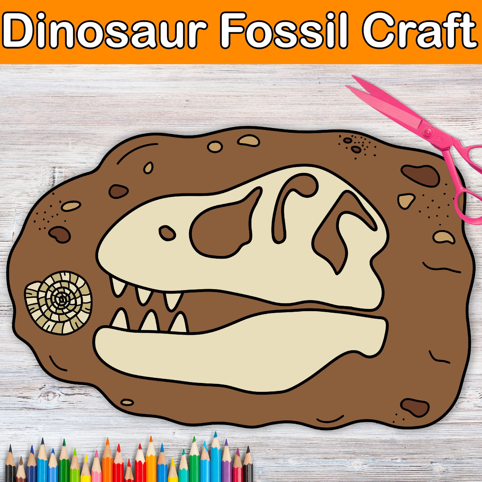 Dinosaur Fossil Craft, Dinosaur Birthday, Homeschool Activity, Dinosaur ...