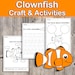 Clownfish Printable Crafts, Homeschool Activities, Crafts for Kids ...