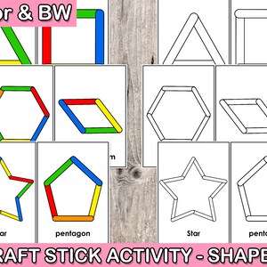 Craft Sticks Activity for Toddlers, Craft Stick Shapes Activity ...