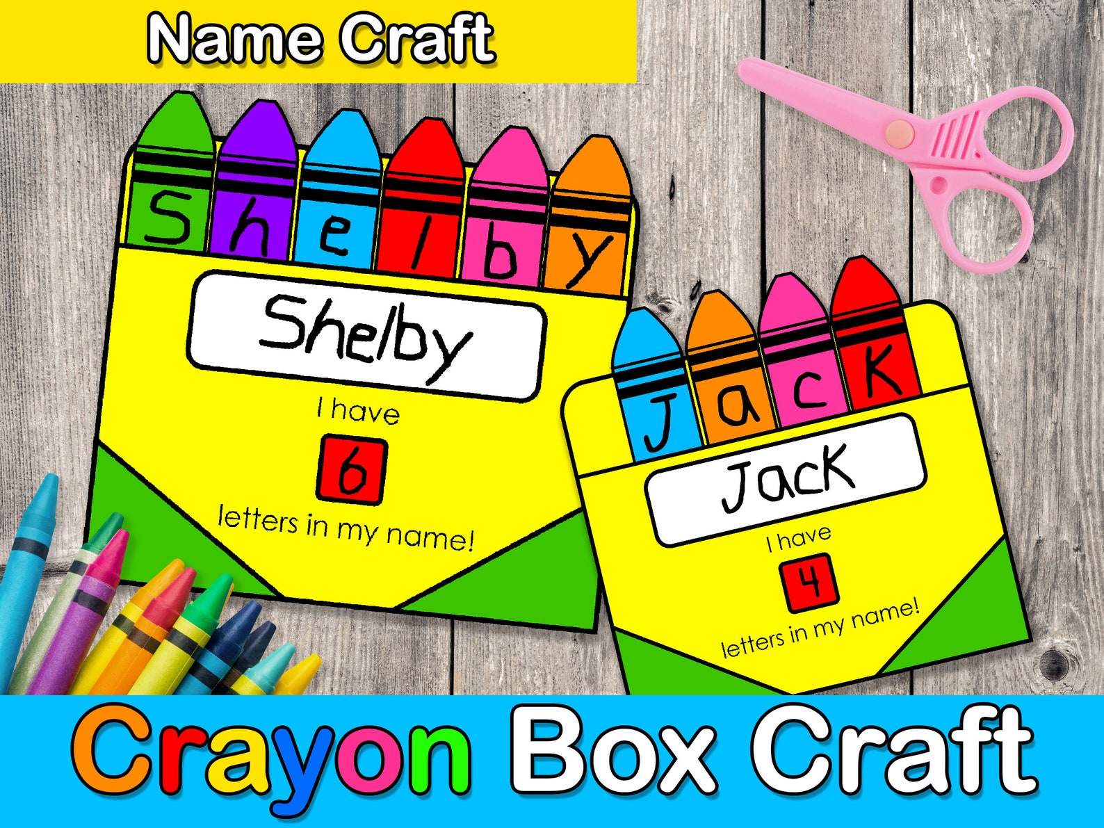 Back to School Craft, Crayon Box Name Craft, Fine Motor Skills ...