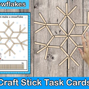 Snowflake Craft Stick Task Cards Winter Fine Motor Skills Christmas ...
