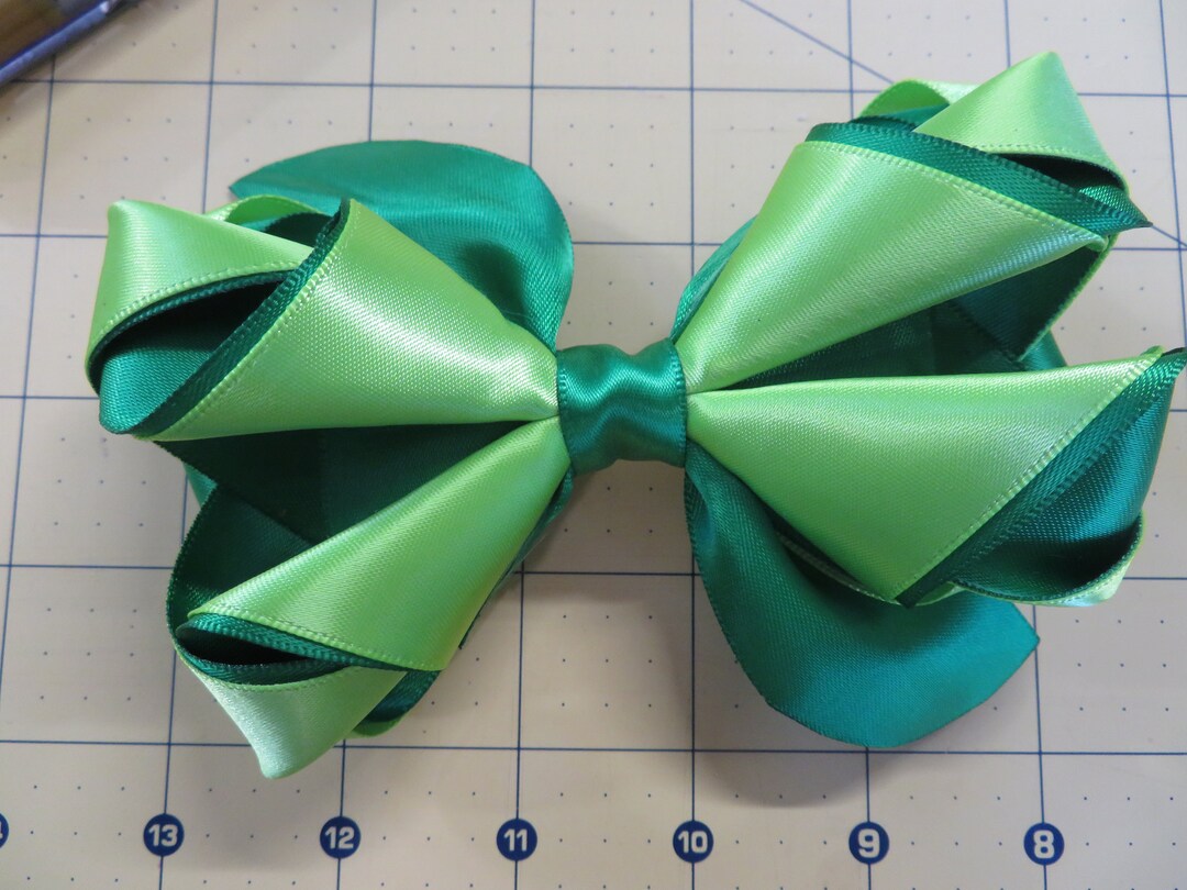 Charming Green Satin Hair Bow With Clip for Everyday Elegance - Etsy