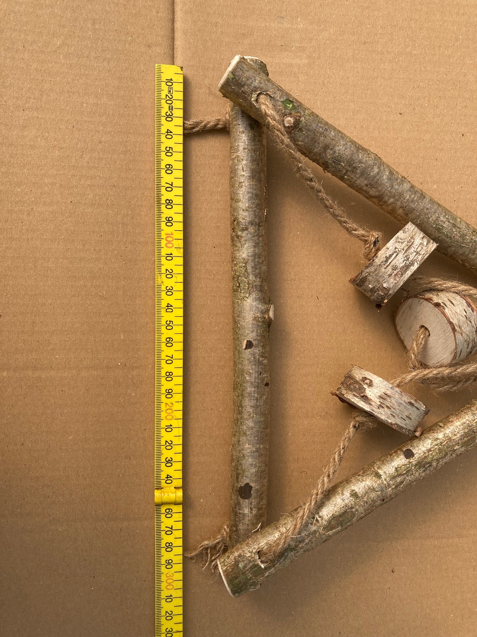 Natural Hazel/birch/rope Pyramid Swing Wooden Perch Caged Pet Bird for ...