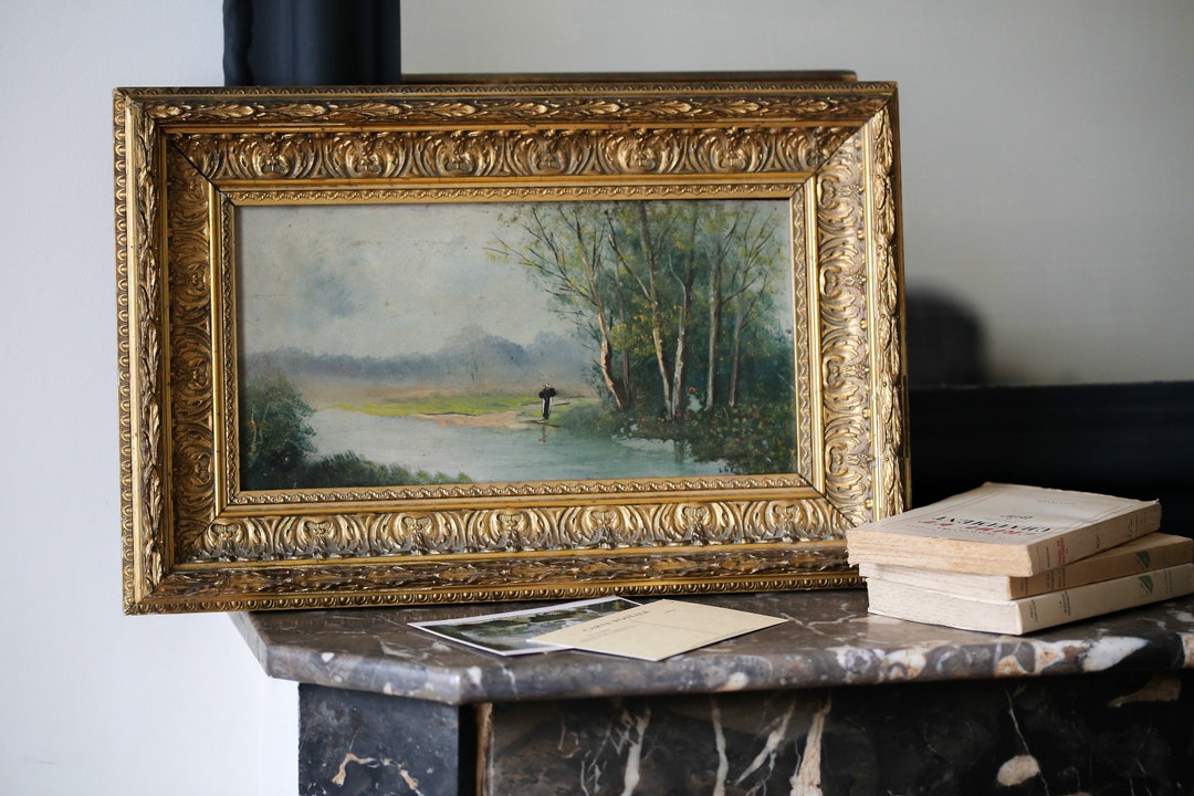 Lucien Henry 1920 1988 Painting on Panel young Woman Walking Along the ...