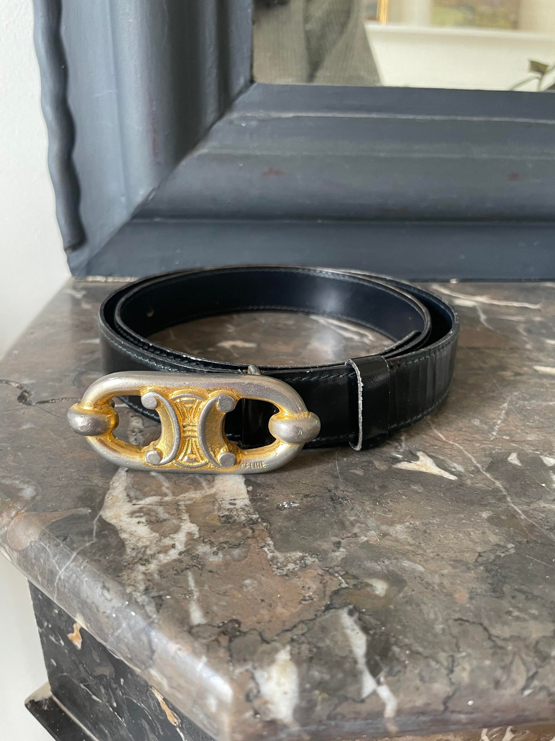 Céline Vintage Triumph Model Belt in Patent Leather - Etsy