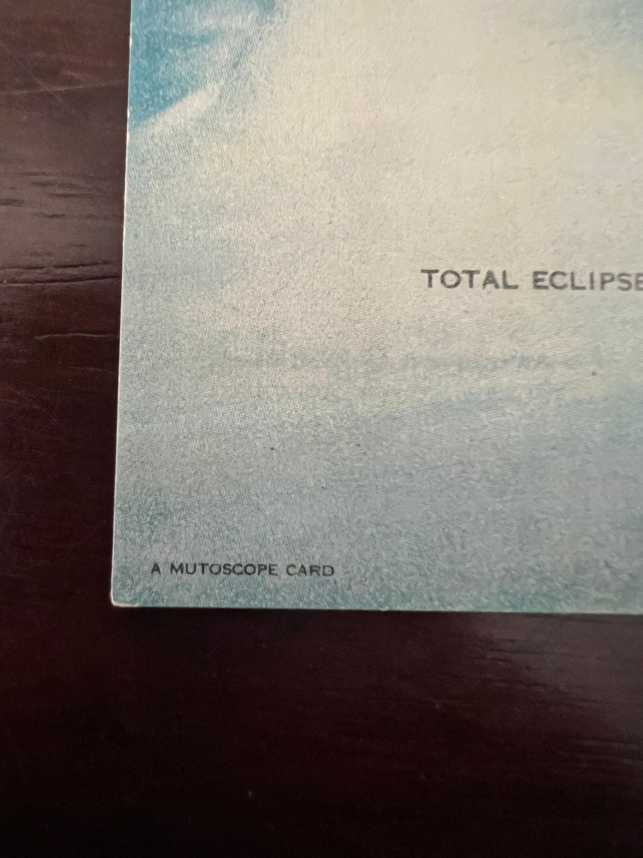 1940's Vintage Mutoscope Card "total Eclipse" - Etsy