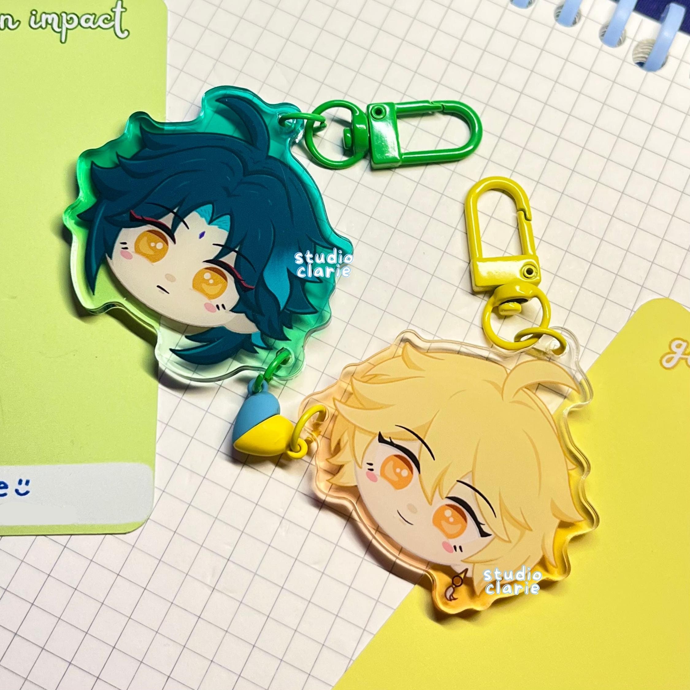 Genshin Impact Xiao & Aether Matching Keychain, Couple Best Friend Gift ...