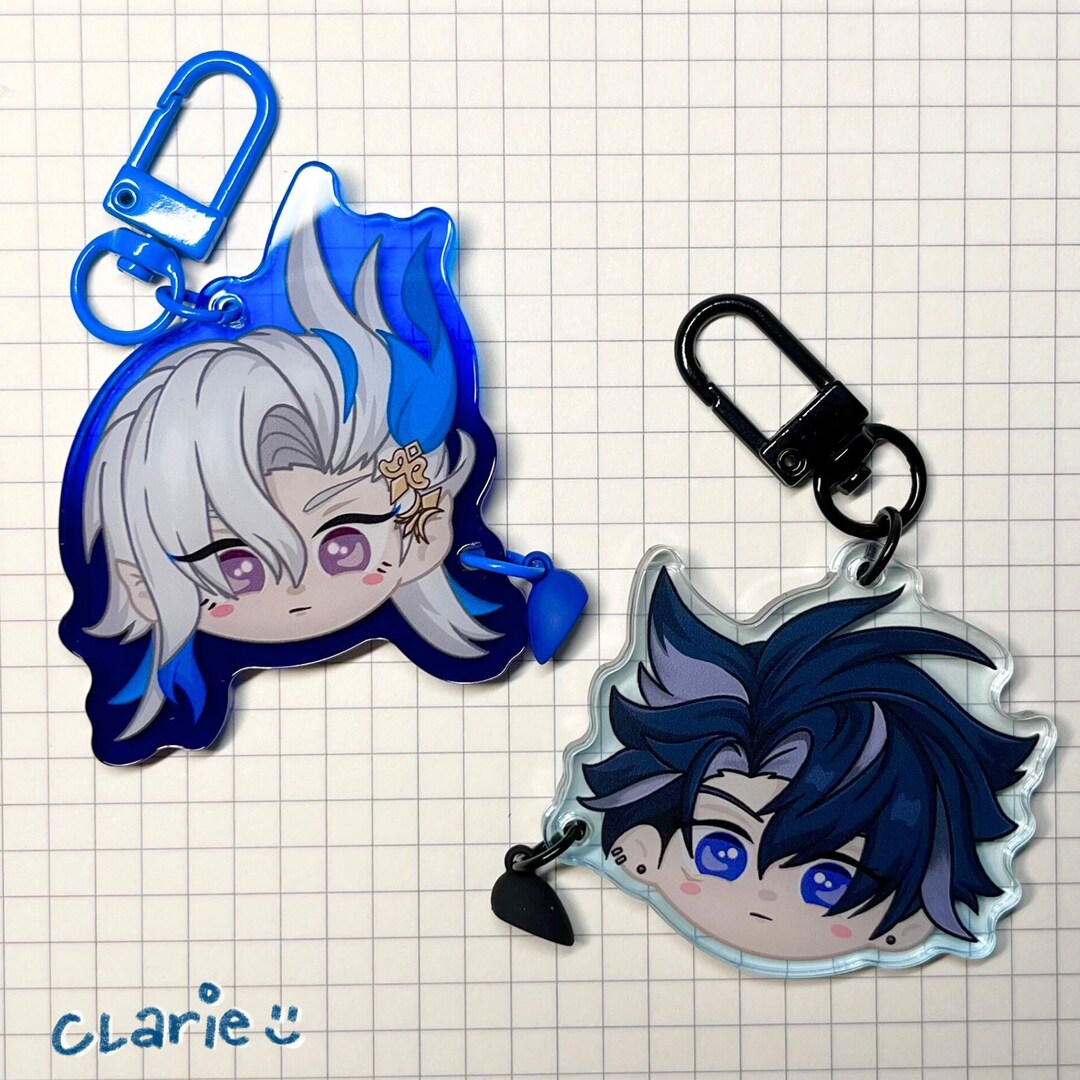 Genshin Impact Neuvillette & Wriothesley Matching Keychain, Couple Best ...