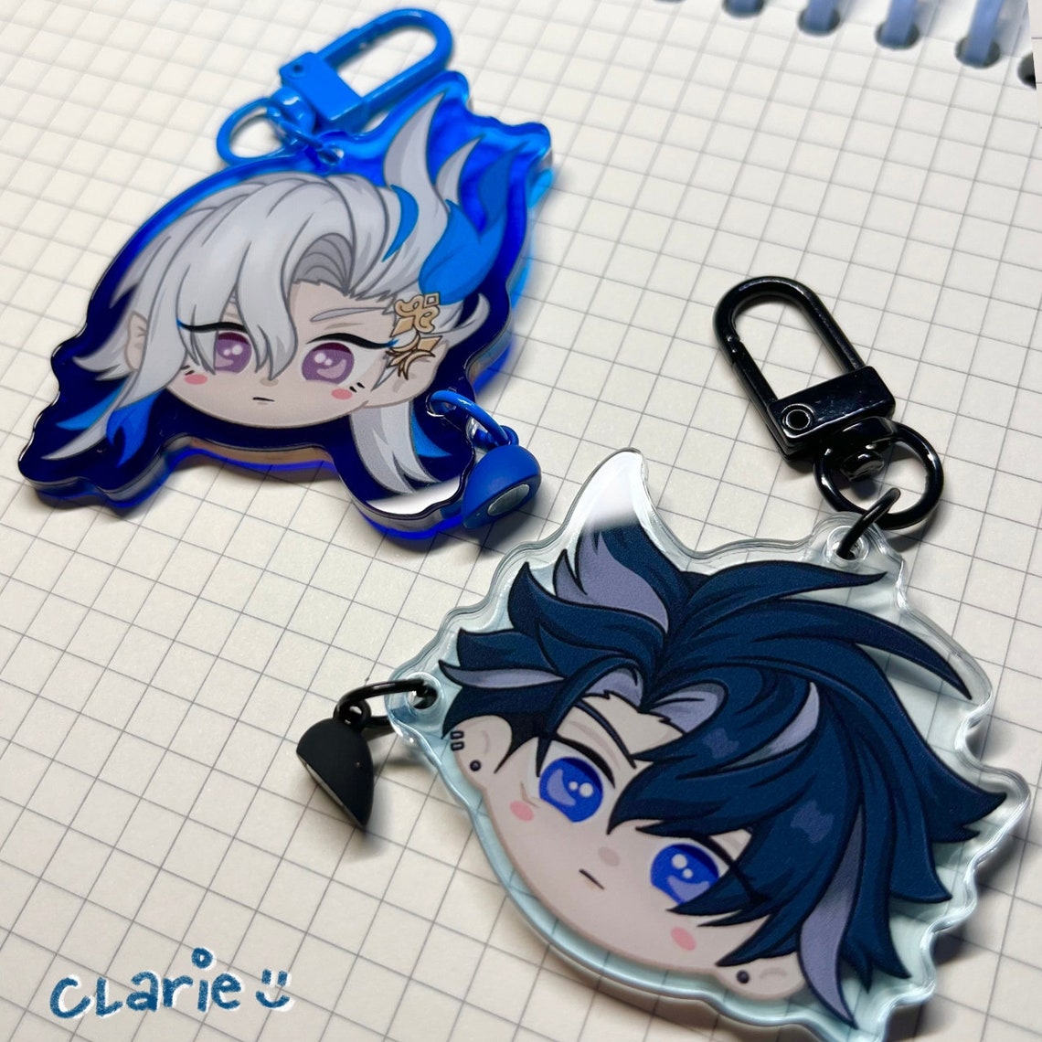 Genshin Impact Neuvillette & Wriothesley Matching Keychain, Couple Best ...
