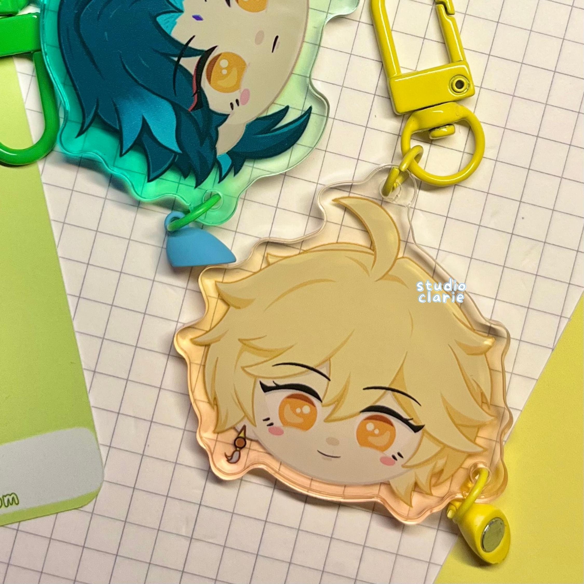 Genshin Impact Xiao & Aether Matching Keychain, Couple Best Friend Gift ...