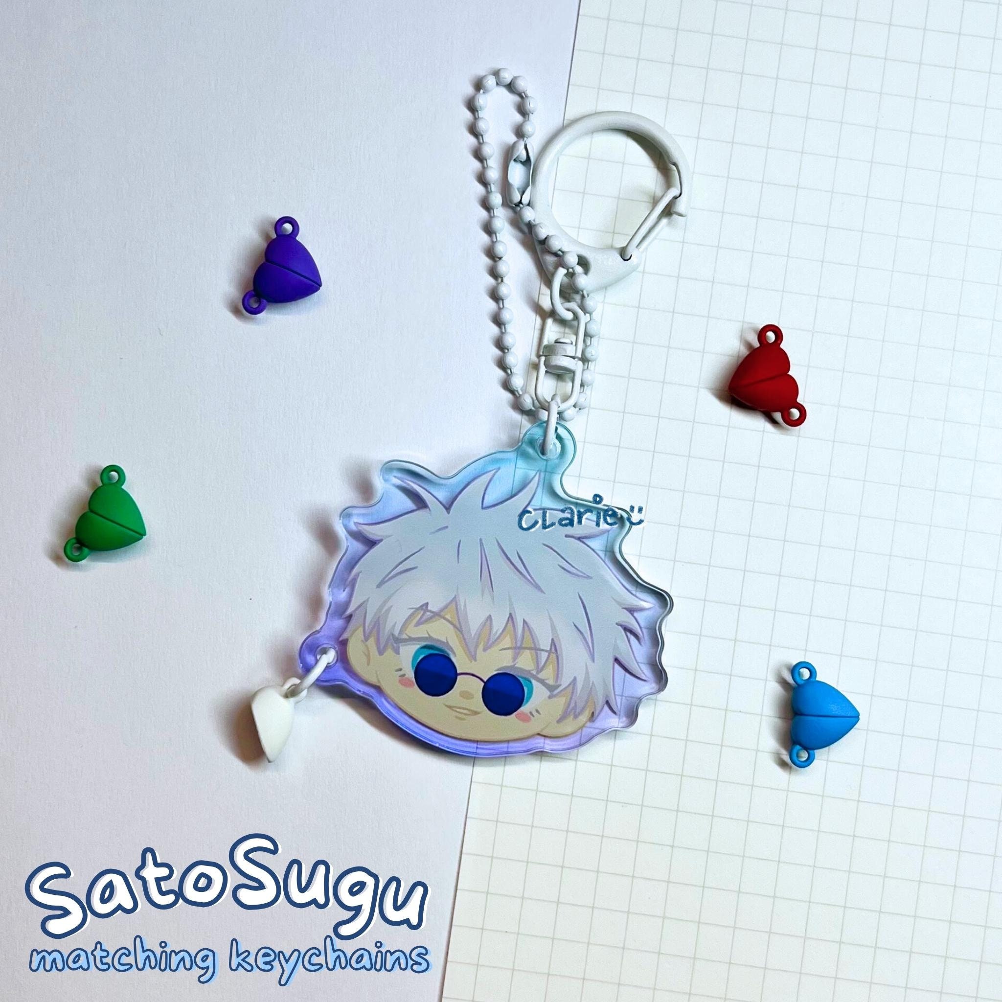 Satosugu Matching Keychain, Couple Best Friend Gift, Heart Link Charm ...