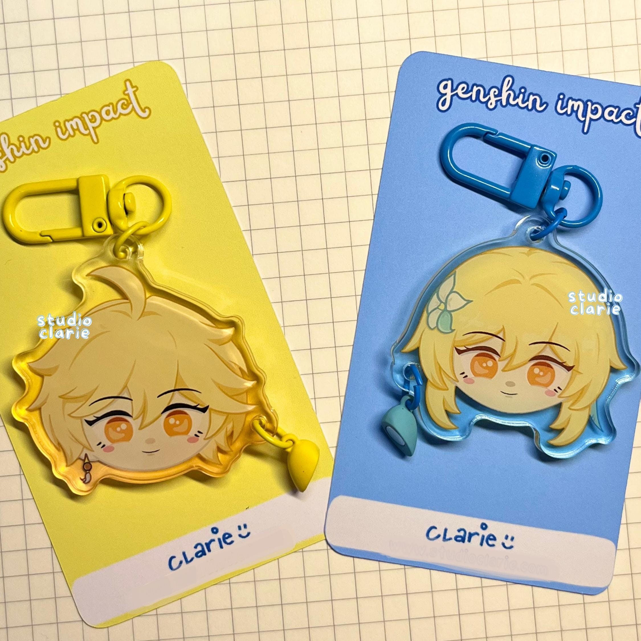 Genshin Impact Lumine & Aether Traveler Matching Keychain, Best Friend ...
