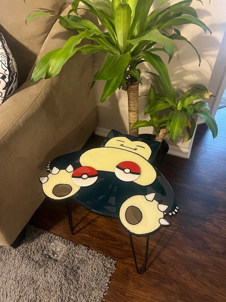 Snorlax Table & Pokeball Coaster Set - Etsy