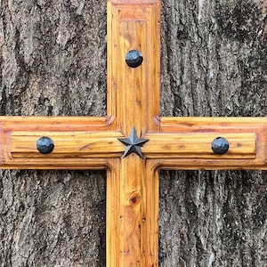Handmade Wooden Cross Christian Wall Art, Rustic Southwestern Farmhouse ...