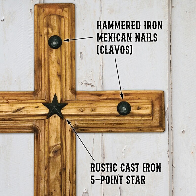 Handmade Wooden Cross Christian Wall Art, Rustic Southwestern Farmhouse ...