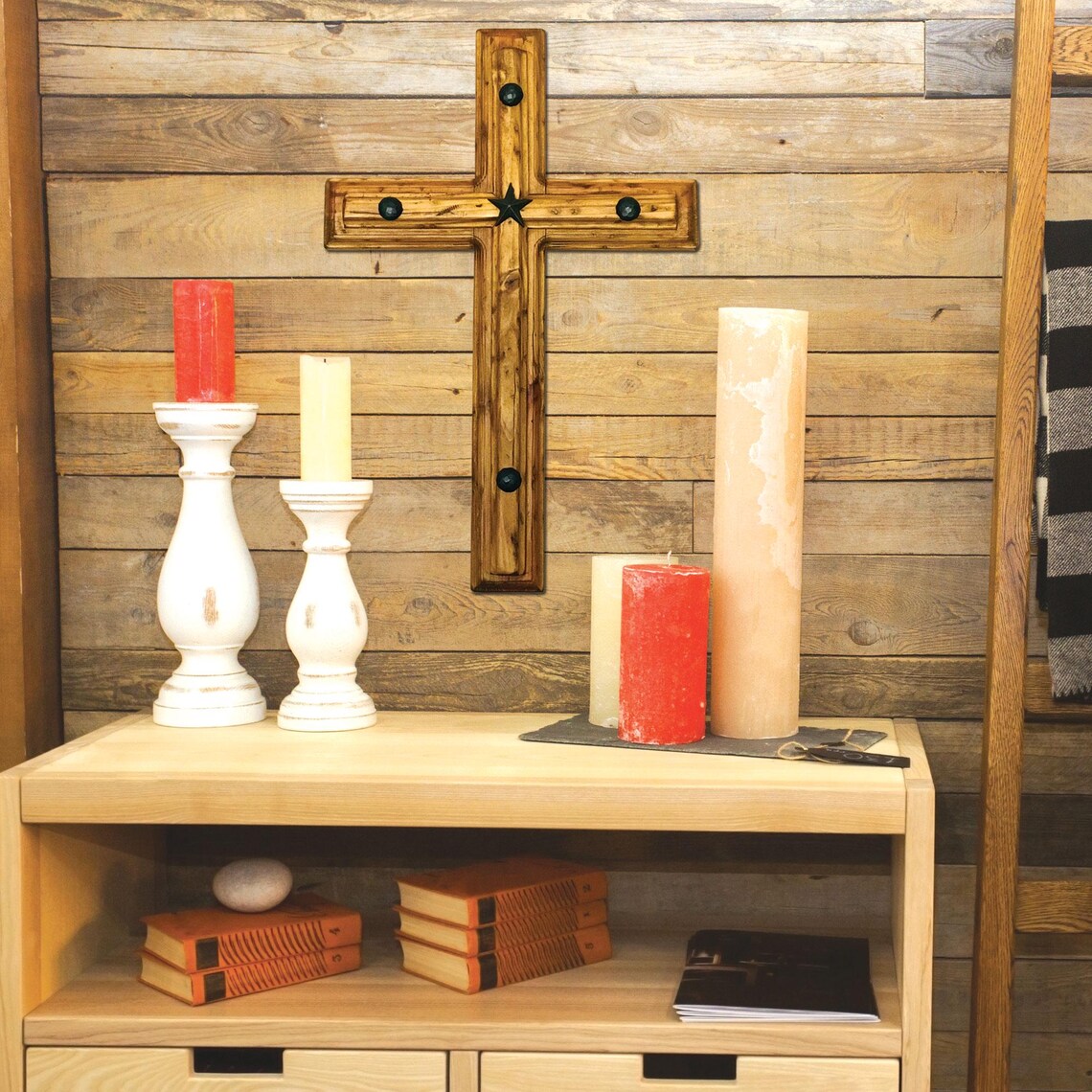 Handmade Wooden Cross Christian Wall Art, Rustic Southwestern Farmhouse ...