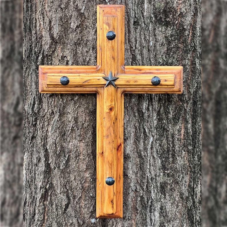 Handmade Wooden Cross Christian Wall Art, Rustic Southwestern Farmhouse ...