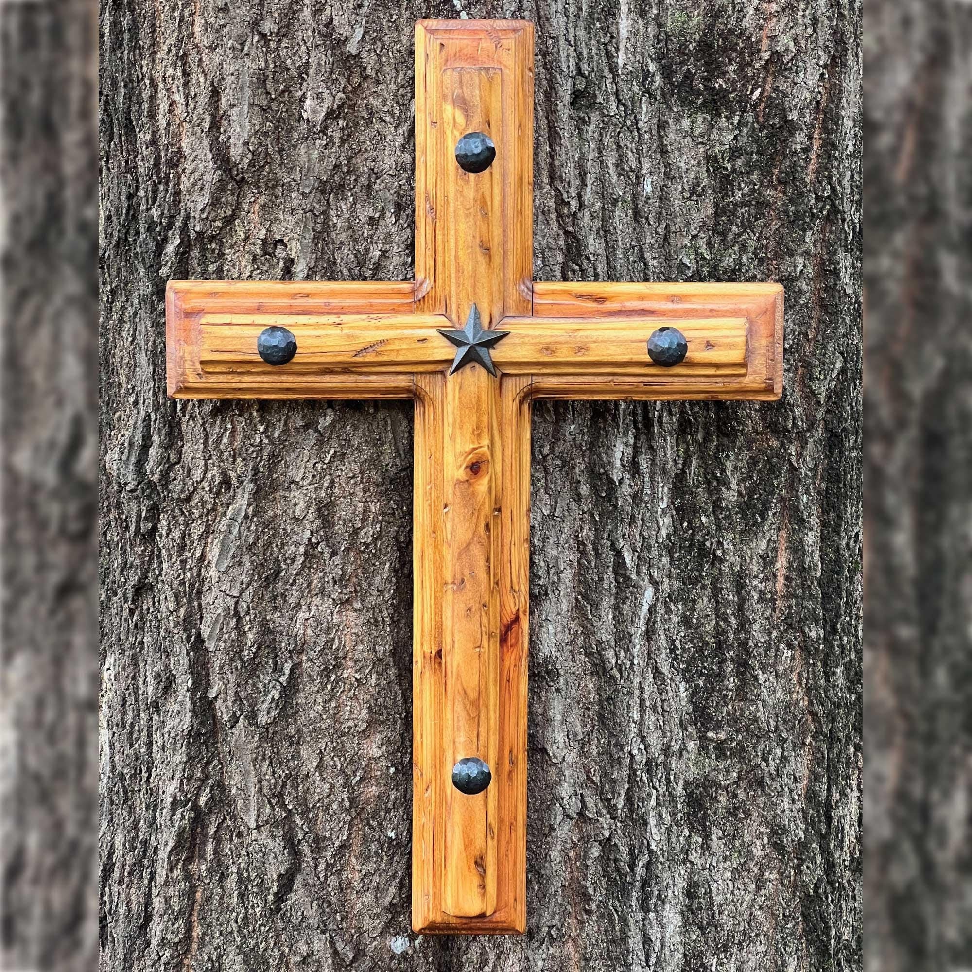 Handmade Wooden Cross Christian Wall Art, Rustic Southwestern Farmhouse ...