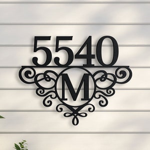 Metal Address Sign, Custom Address Sign, Metal Monogram Sign ...