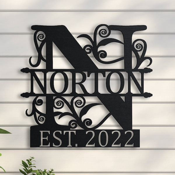 Last Name Metal Sign - Etsy