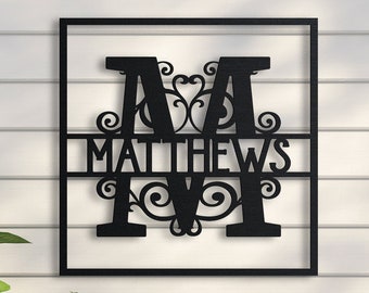 Metal Monogram Sign Custom Metal Sign Metal Name Sign - Etsy