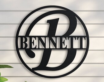 Metal Monogram Sign Custom Metal Sign Metal Name Sign - Etsy