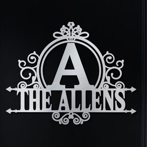 Metal Monogram Sign, Custom Metal Sign, Metal Name Sign, Initial Sign ...