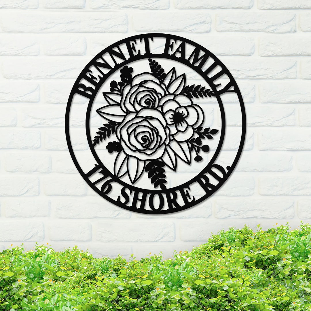 Metal Family Address Sign, Custom Family Address Sign, Metal Family ...