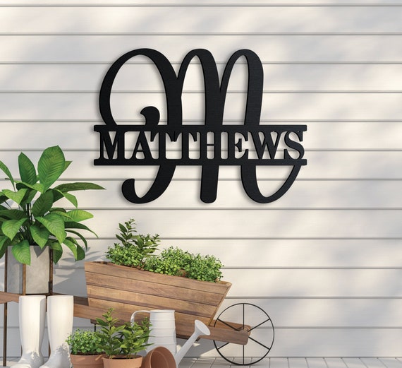 Metal Monogram Sign Custom Metal Sign Metal Name Sign - Etsy