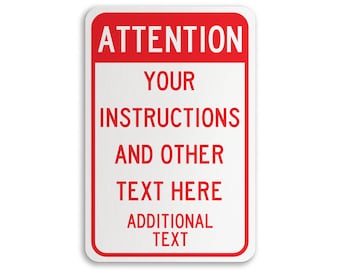 Custom Your Instructions Here Sign - Etsy