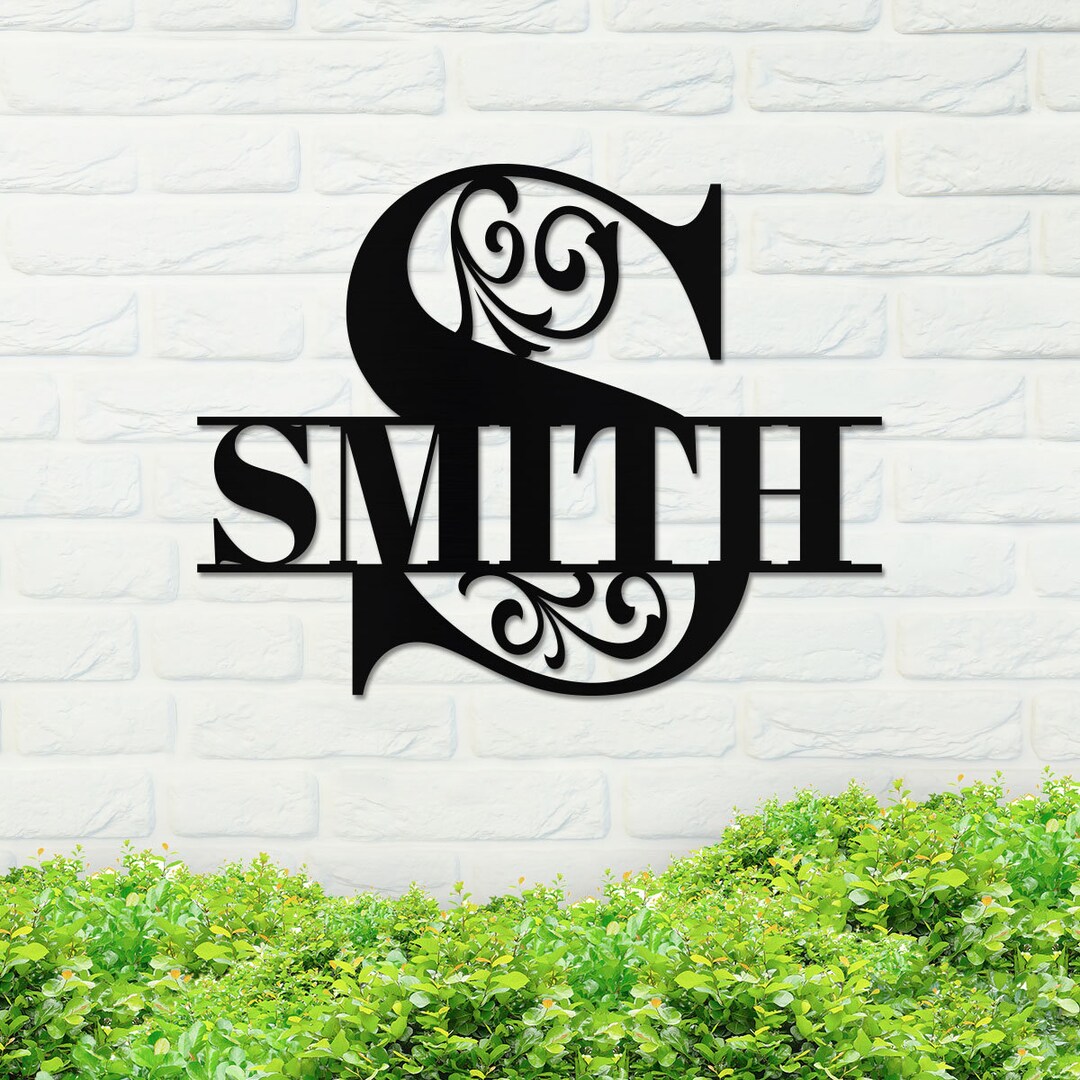 Metal Monogram Sign, Custom Metal Sign, Metal Name Sign, Initial Sign ...