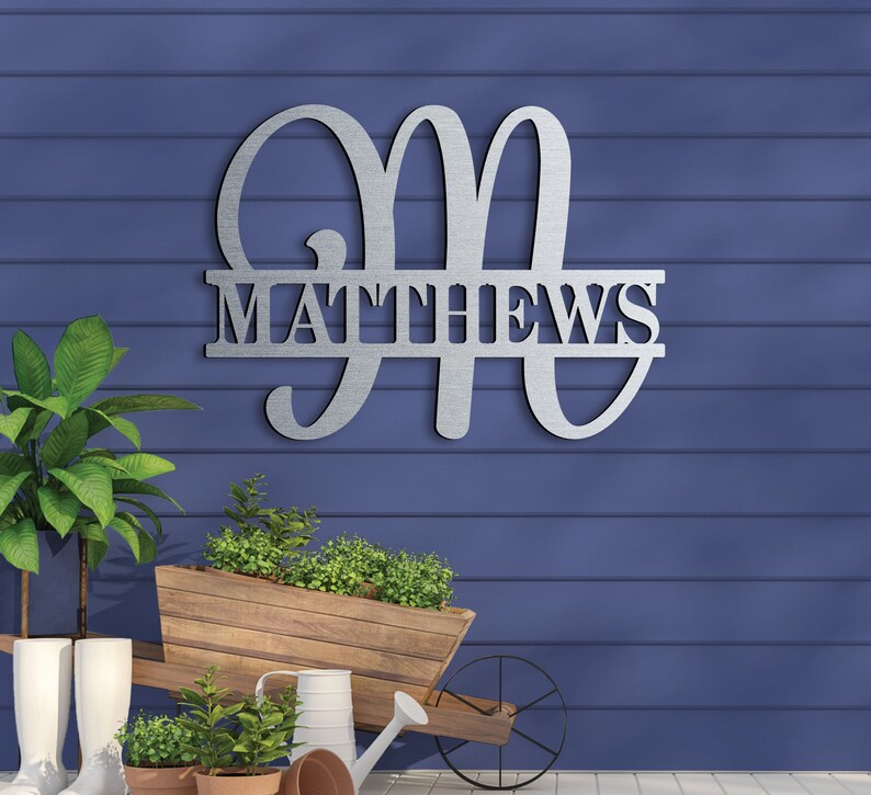 Metal Monogram Sign Custom Metal Sign Metal Name Sign - Etsy