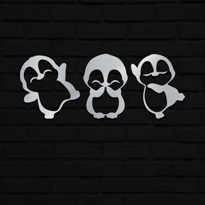 Metal Baby Penguins Sign, Penguins Sign, Metal Penguin Sign, Metal Wall ...