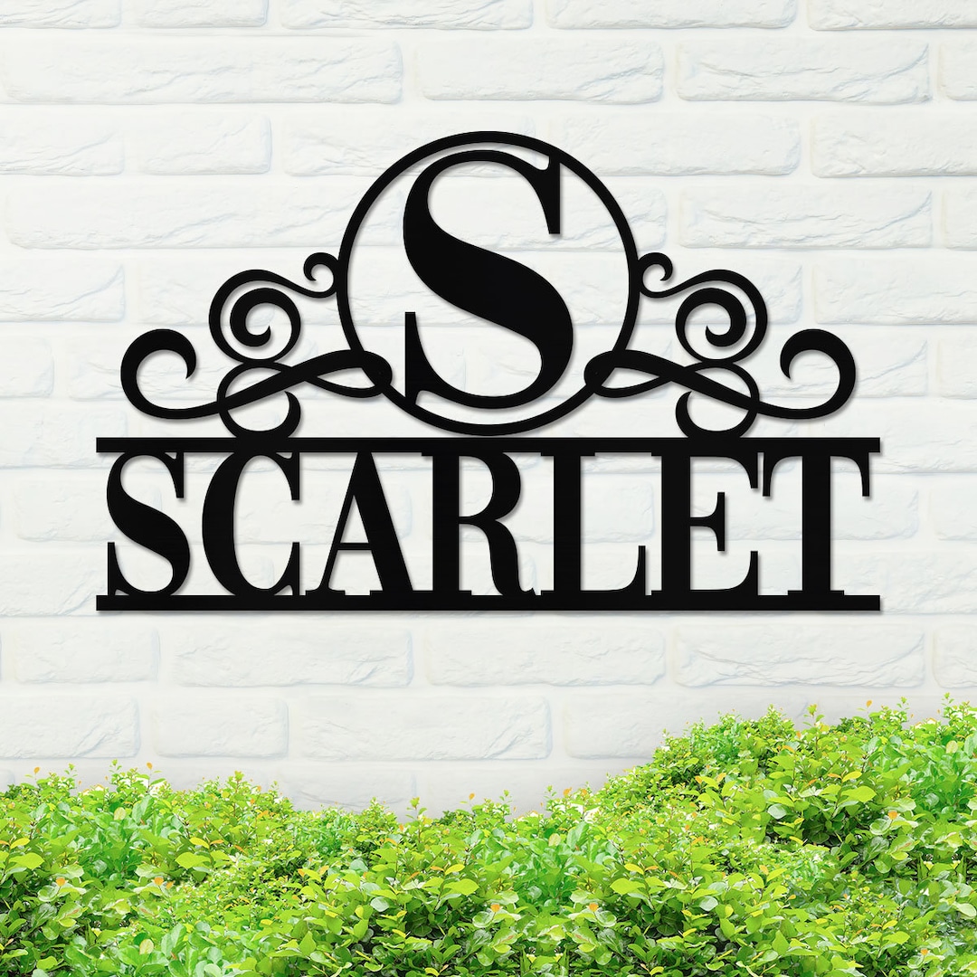 Metal Monogram Sign, Custom Metal Sign, Metal Name Sign, Initial Sign ...