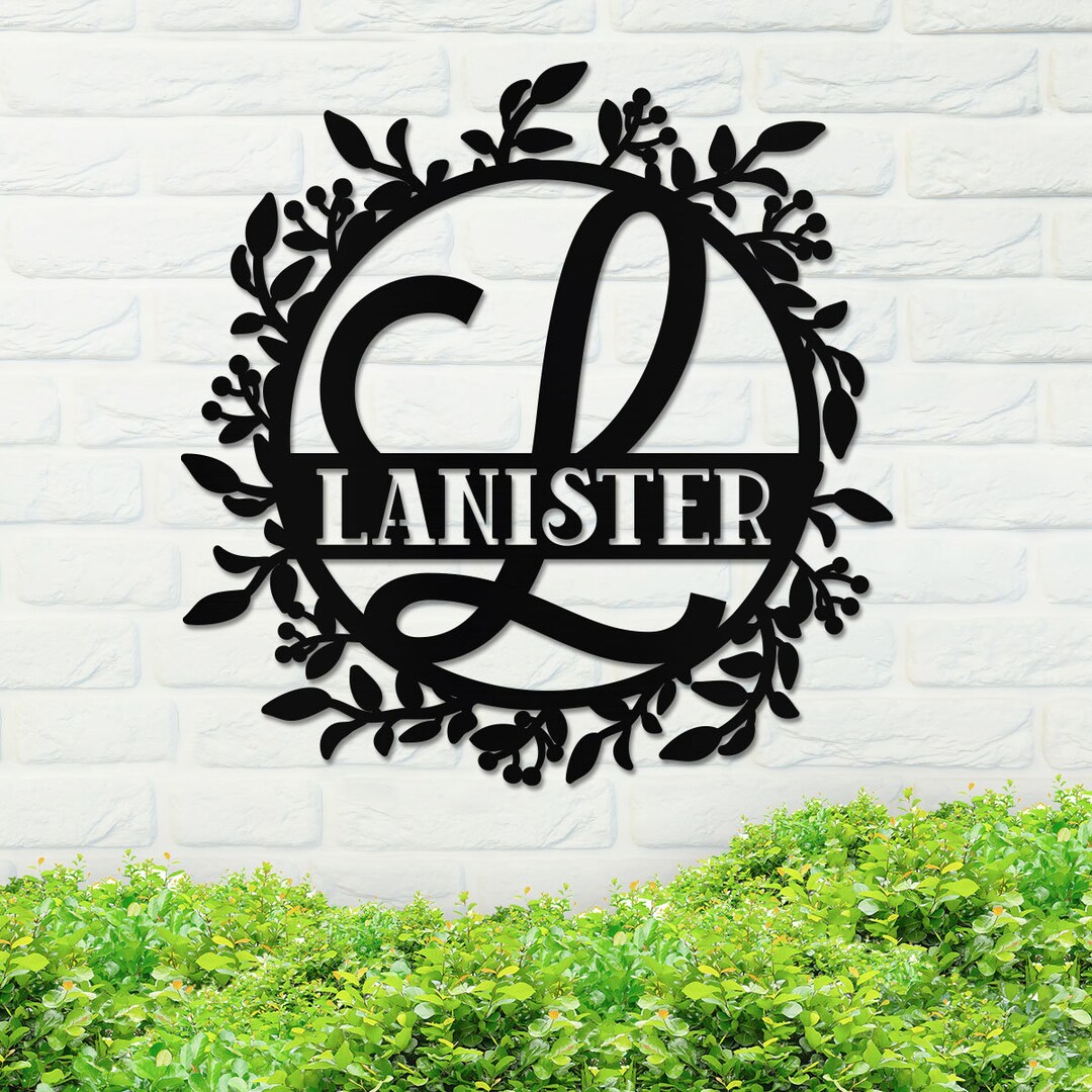 Metal Monogram Sign, Custom Metal Sign, Metal Name Sign, Initial Sign ...